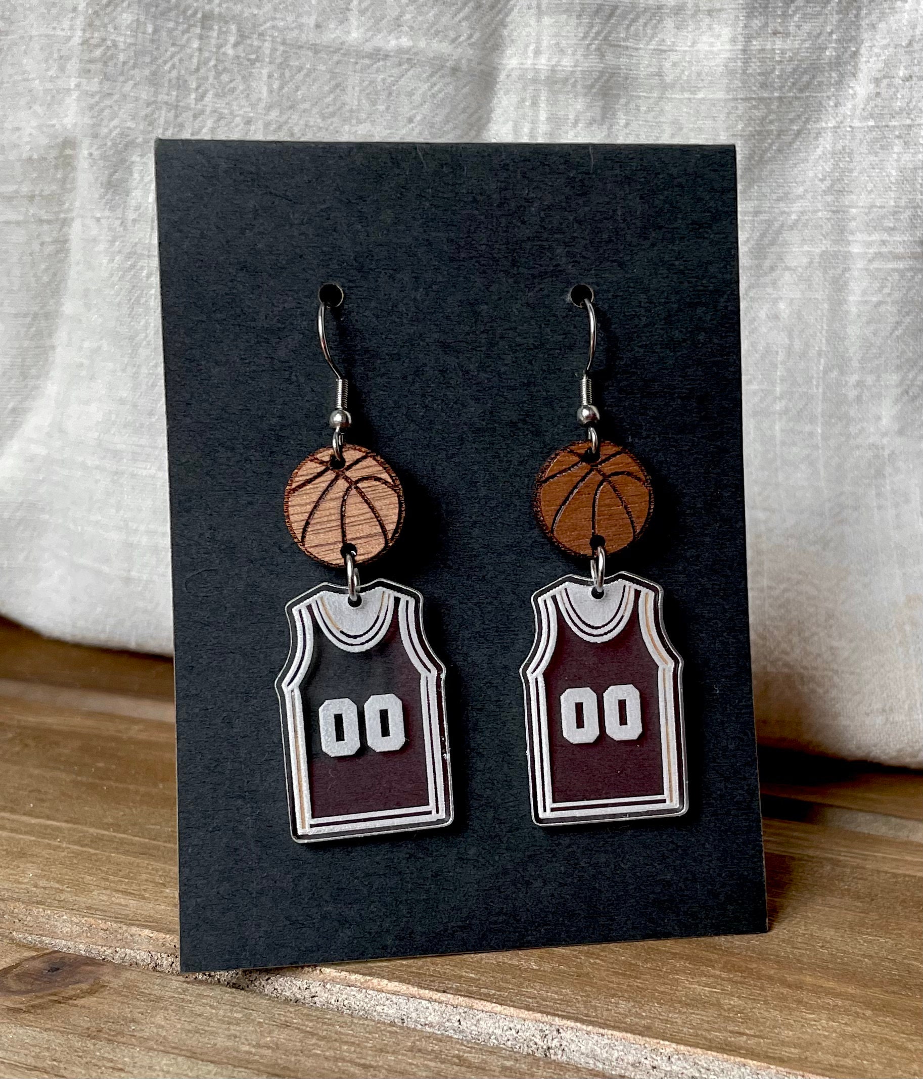 SVG- Etched Basketball Jersey Earrings - Digital Download - Simple ...