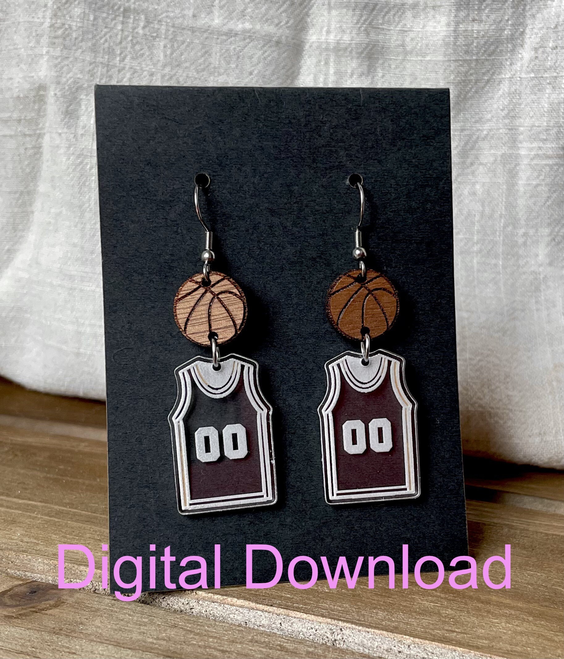 SVG- Etched Basketball Jersey Earrings - Digital Download - Simple ...