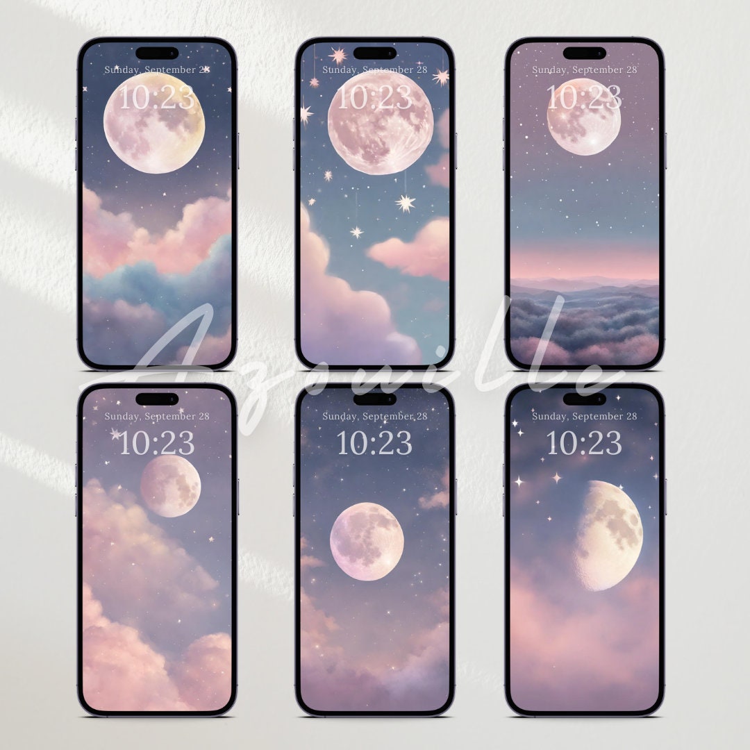 Moon Phone Wallpapers Moon Wallpapers Pastel Moon Wallpaper - Etsy