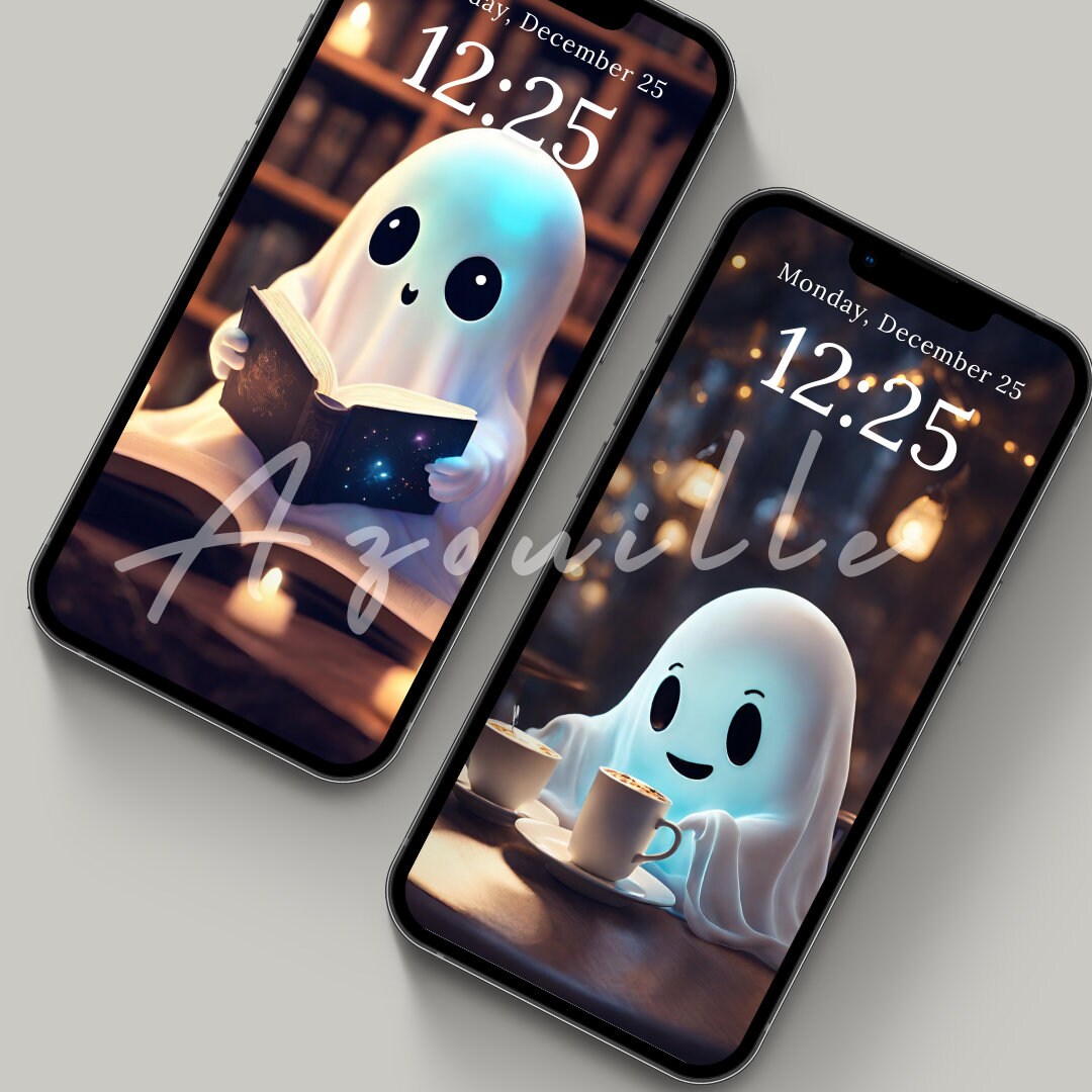 Ghosts Phone Wallpapers Halloween Wallpaper iPhone Autumn - Etsy