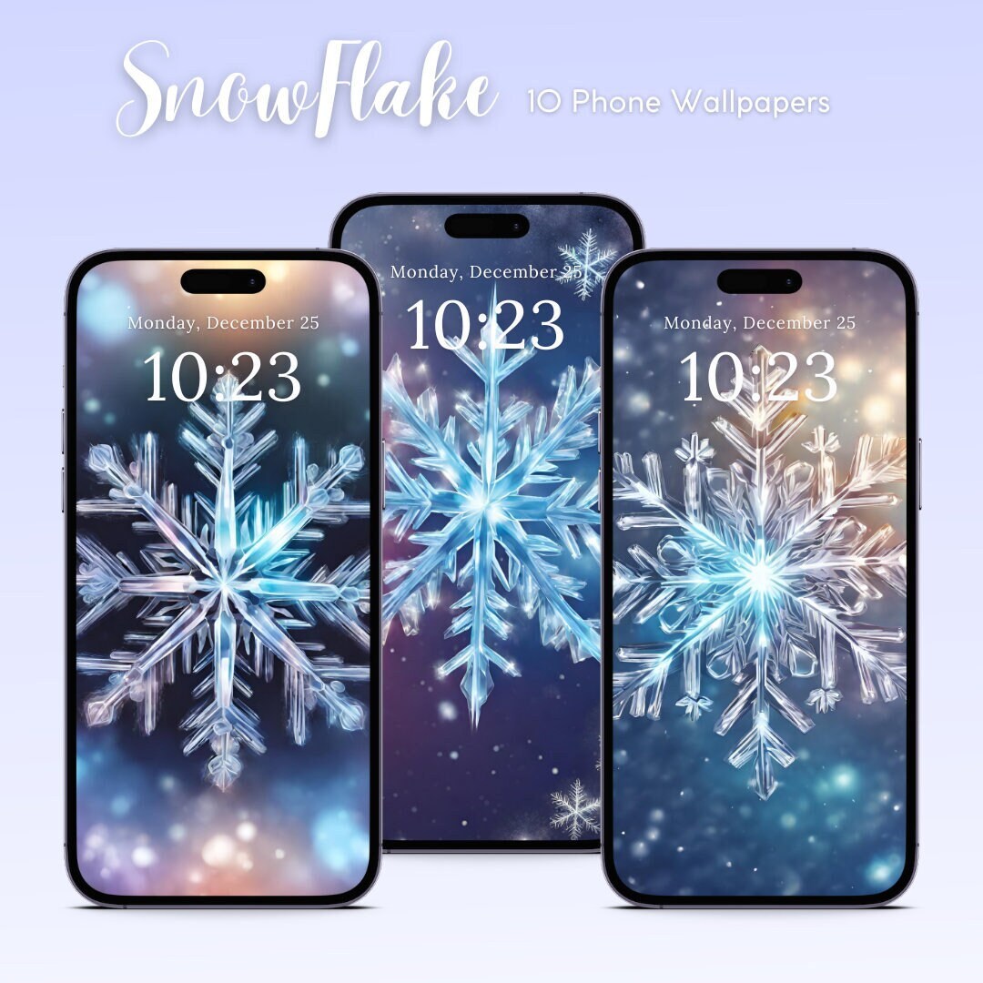 Snowflakes Phone Wallpaper Snowflake Wallpaper Snow iPhone - Etsy