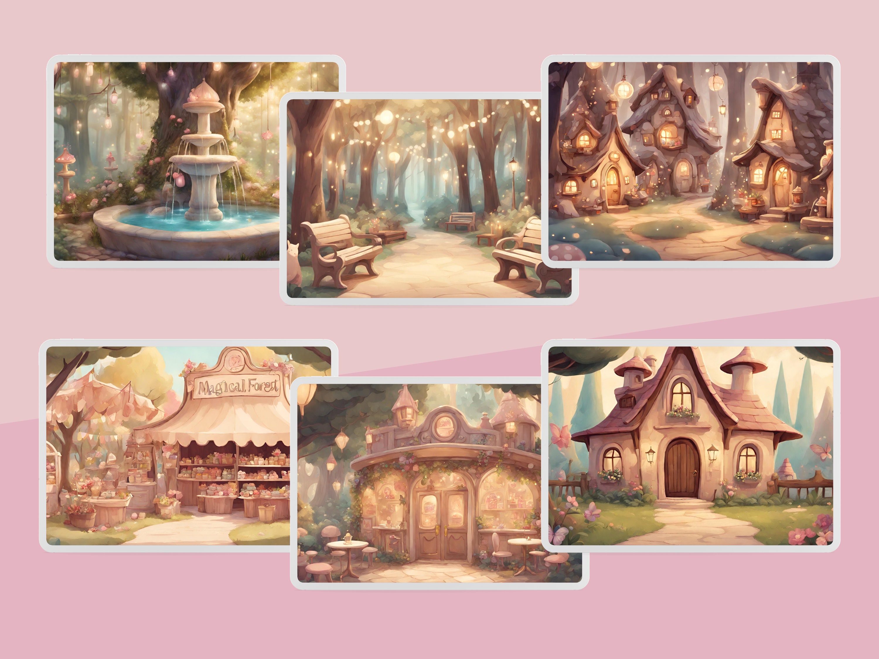 Kawaii Cottage Wallpaper, Ghibli Wallpaper, Pastel Wallpaper, Pink ...