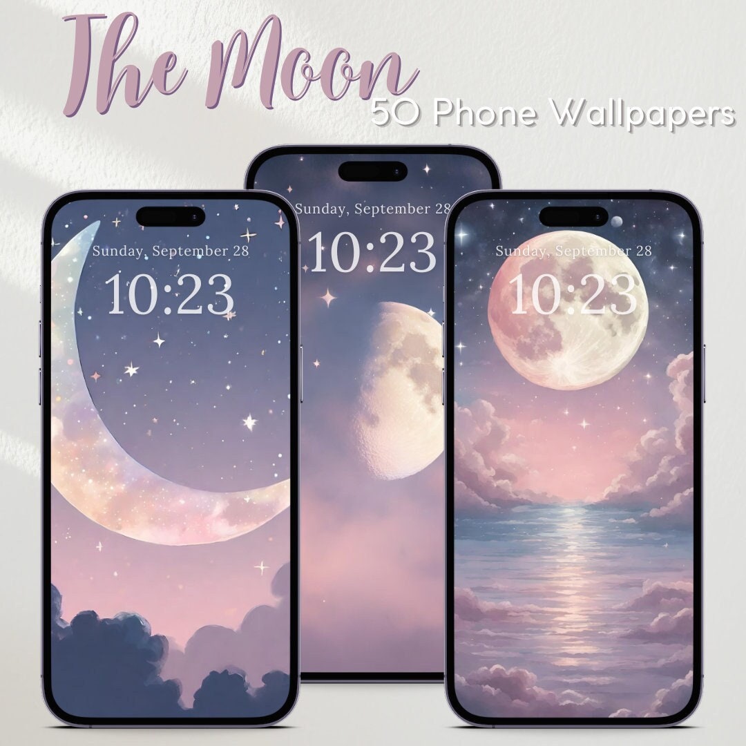 Moon Phone Wallpapers Moon Wallpapers Pastel Moon Wallpaper - Etsy