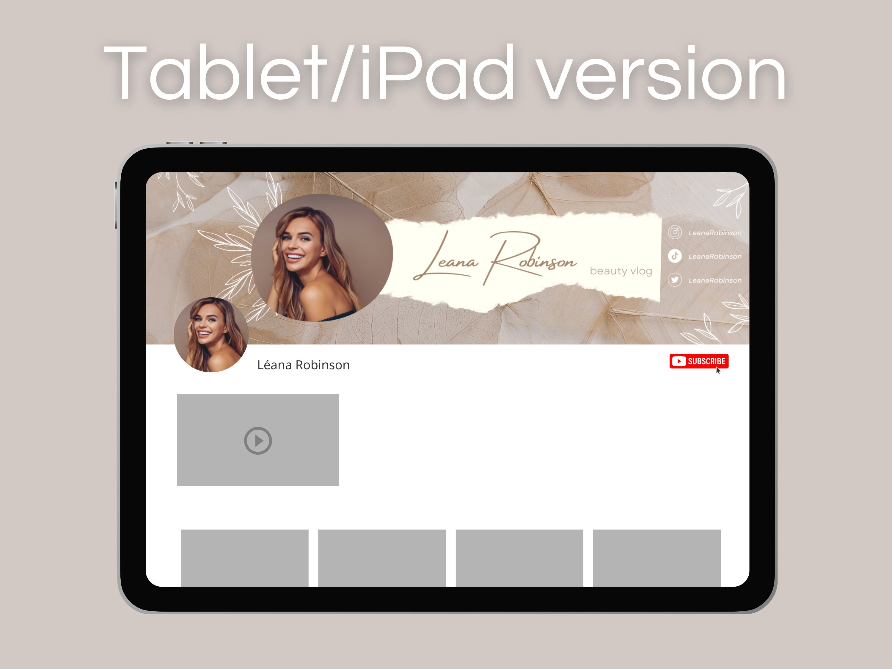 Minimalist Youtube Banner for Vlog, Travel, and Makeup Tutorials Dual ...