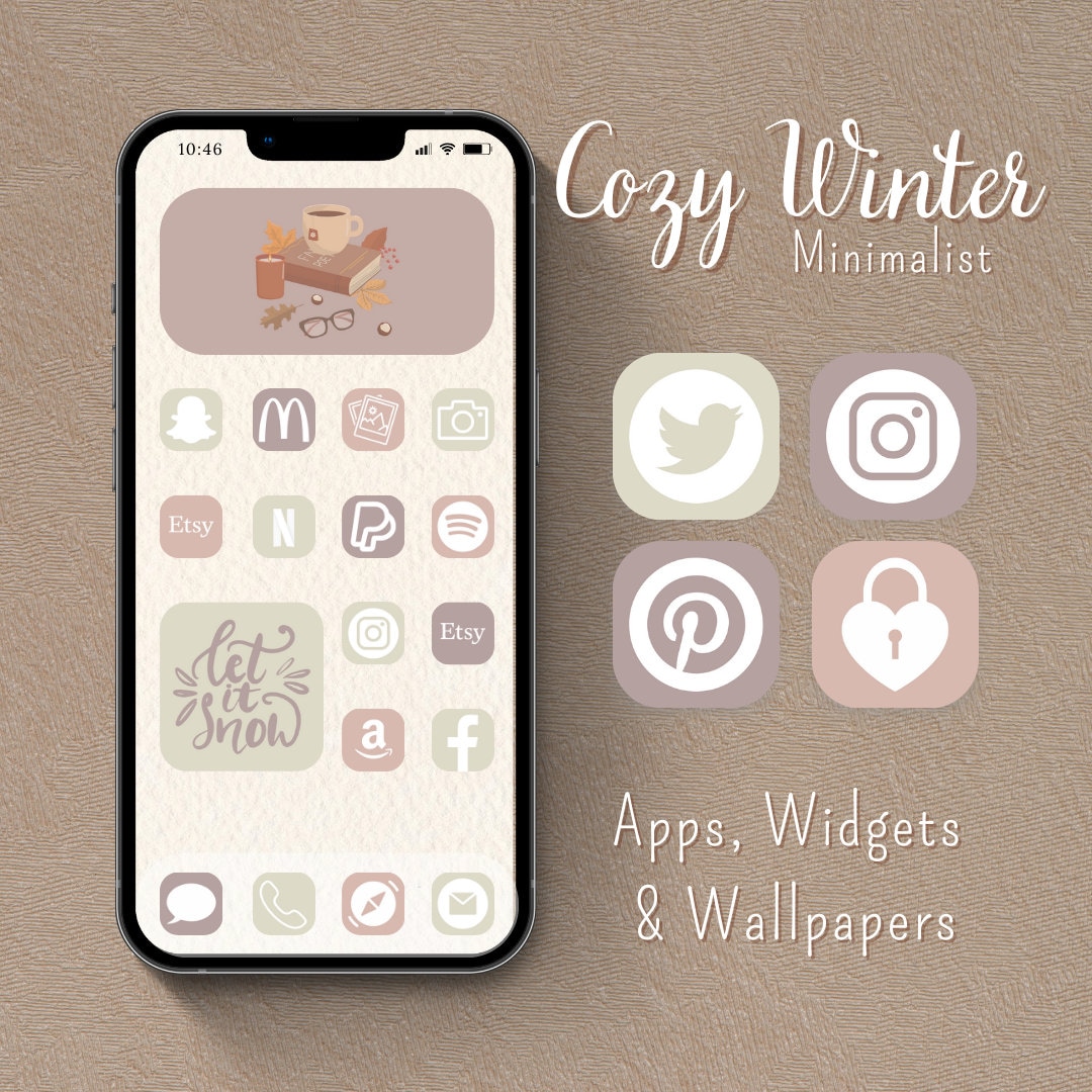 Cozy App Icons Aesthetic iPhone Theme Cozy Winter Icons - Etsy