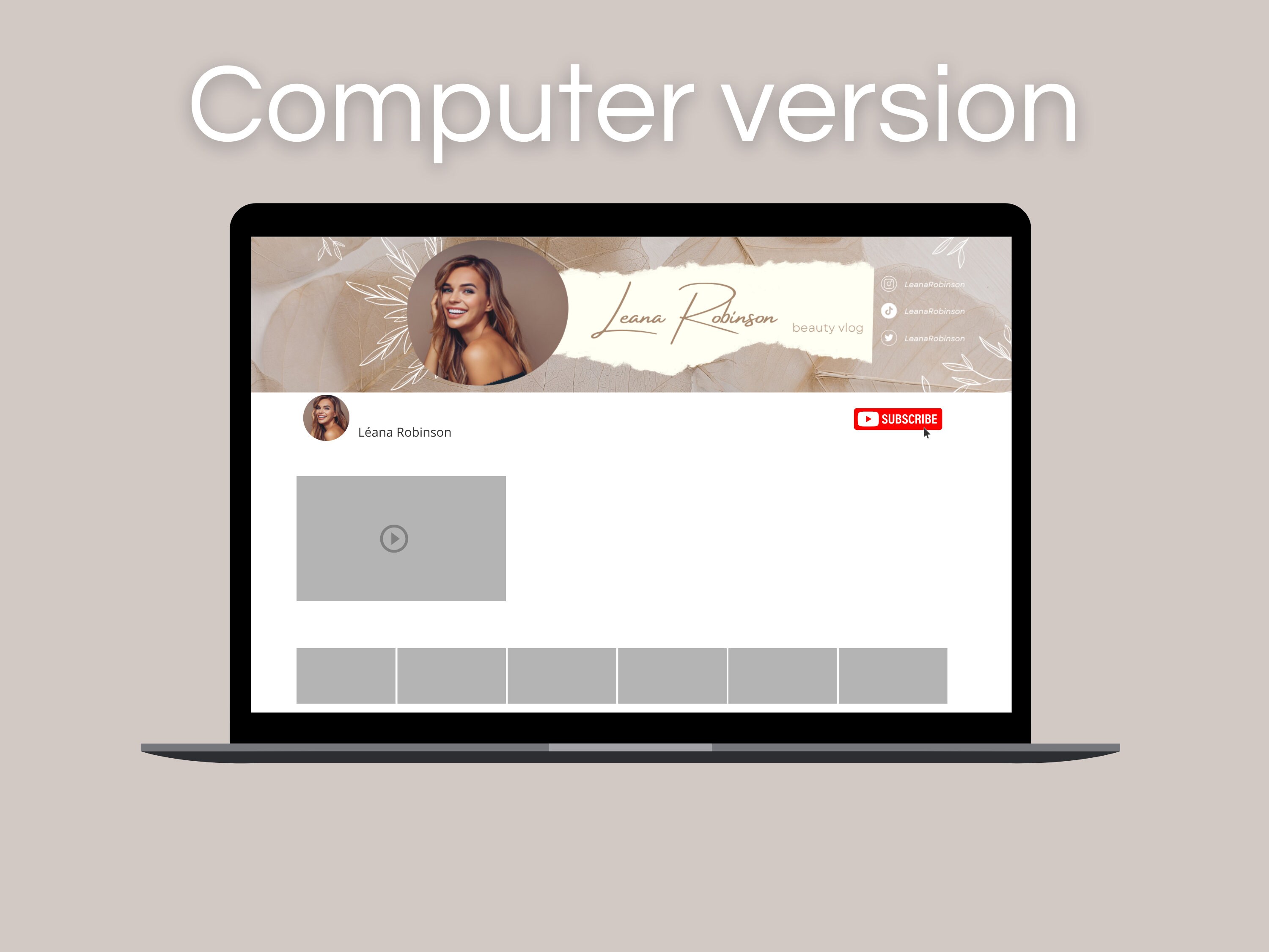 Minimalist Youtube Banner for Vlog, Travel, and Makeup Tutorials Dual ...
