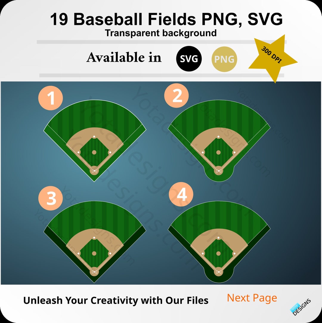 Baseball Field SVG Bundle, PNG, 19 Different Designs, Digital Design ...