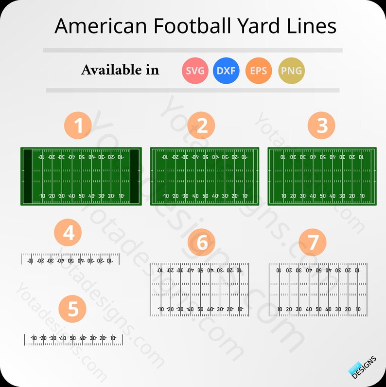 American Football Yard Lines SVG Cut File, DXF, Png, Eps, Cut Files ...