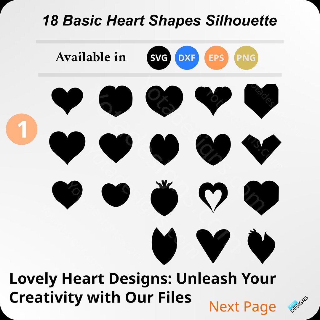 Heart Shapes for a Heartfelt Touch: High-quality SVG, Dxf, PNG, EPS ...
