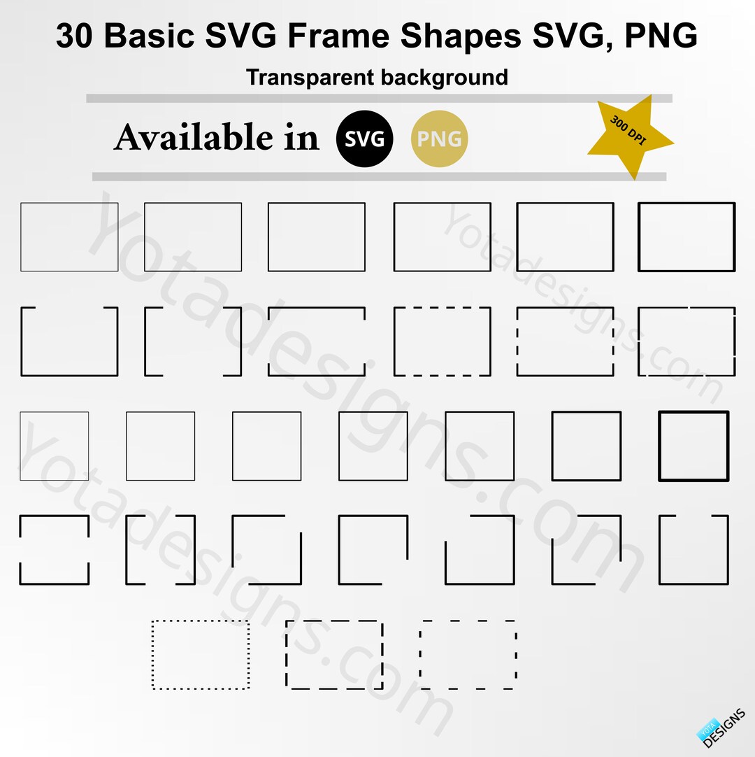 SVG Frame Bundle - Square, 30 Border SVG, Rectangle Frames - SVG Files ...