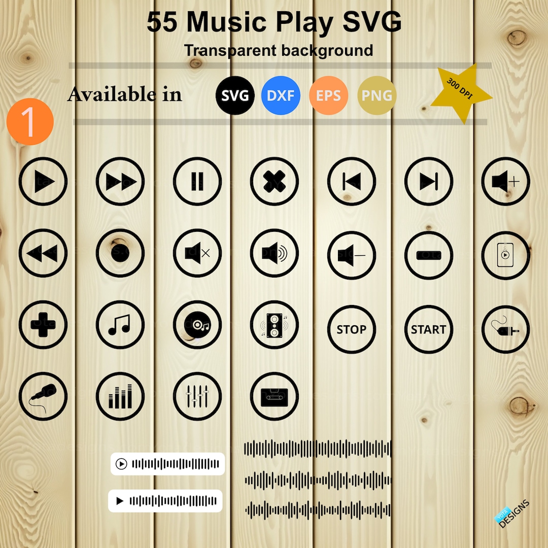 55 SVG Music Player, Svg Bundle, Svg Files, Svg Cricut, Png, DXF, EPS ...