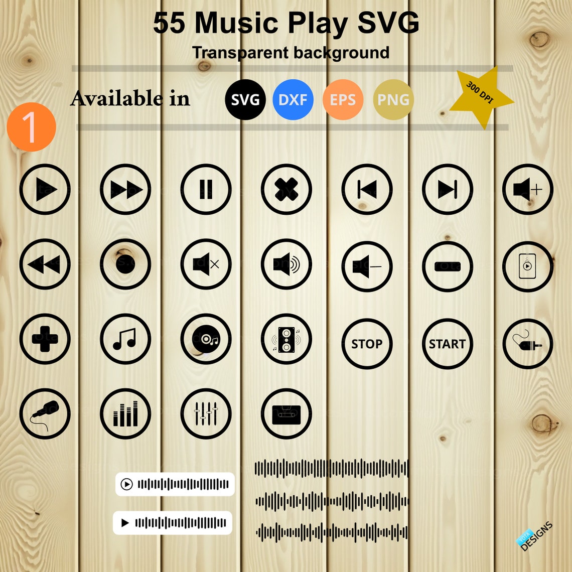 55 SVG Music Player, Svg Bundle, Svg Files, Svg Cricut, Png, DXF, EPS ...