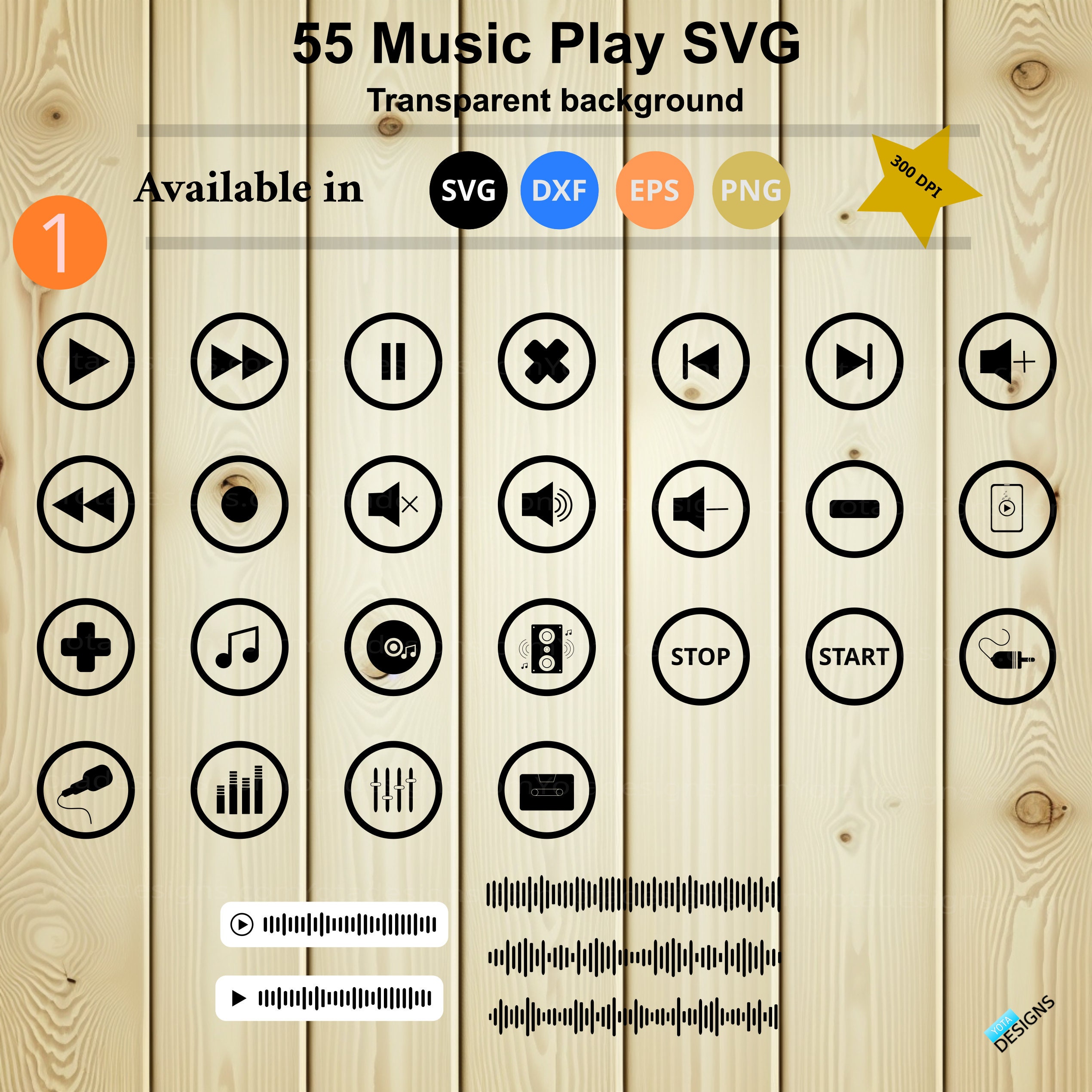 55 SVG Music Player, Svg Bundle, Svg Files, Svg Cricut, Png, DXF, EPS ...
