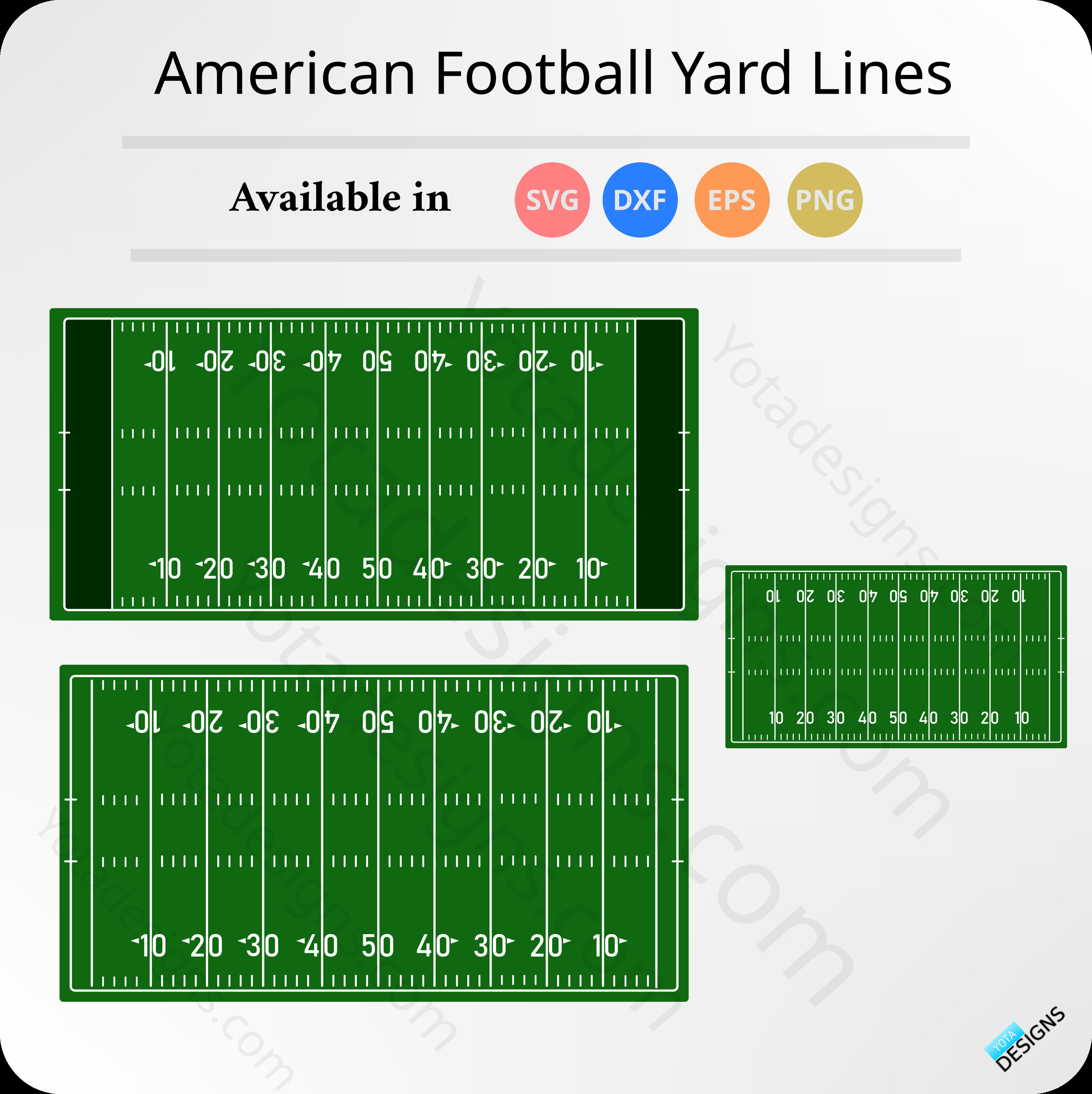 American Football Yard Lines SVG Cut File, DXF, Png, Eps, Cut Files ...