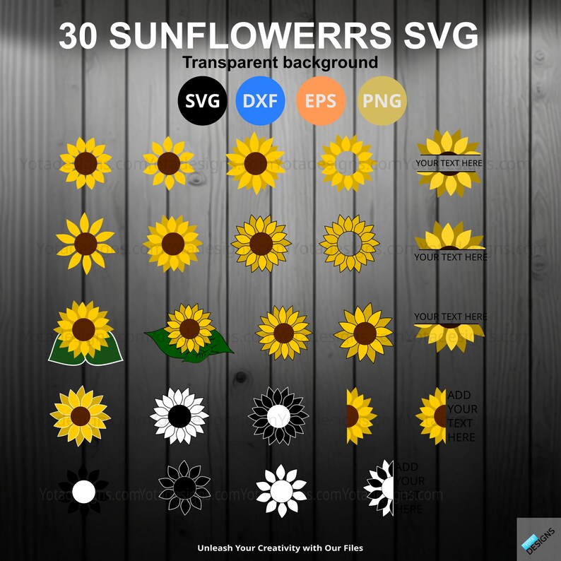 30 Sunflower SVG Bundles, Printable, Cricut File, Cut Files, Silhouette ...