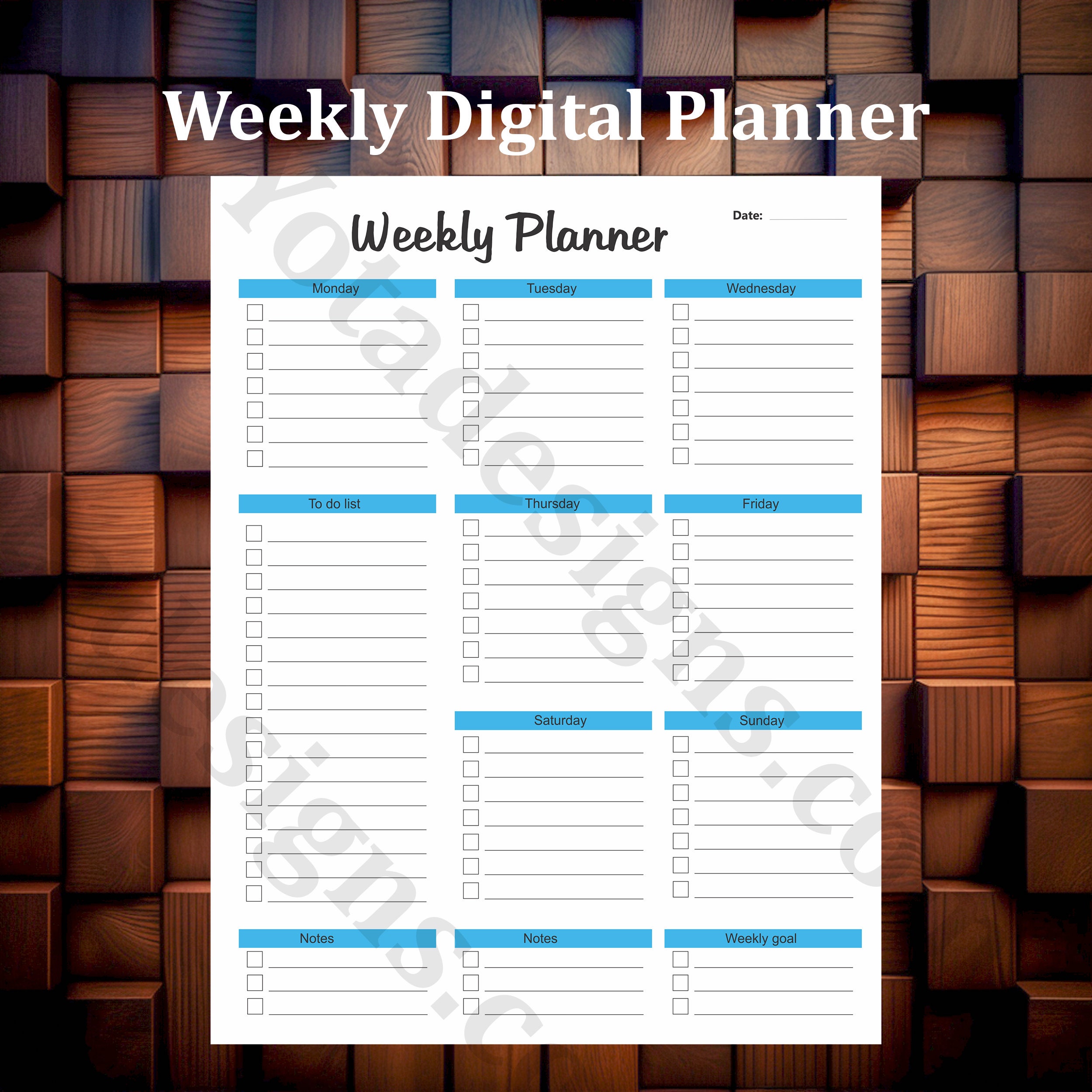 Digital Planner, Printable Planner, Digital Weekly Planner, One Planner ...