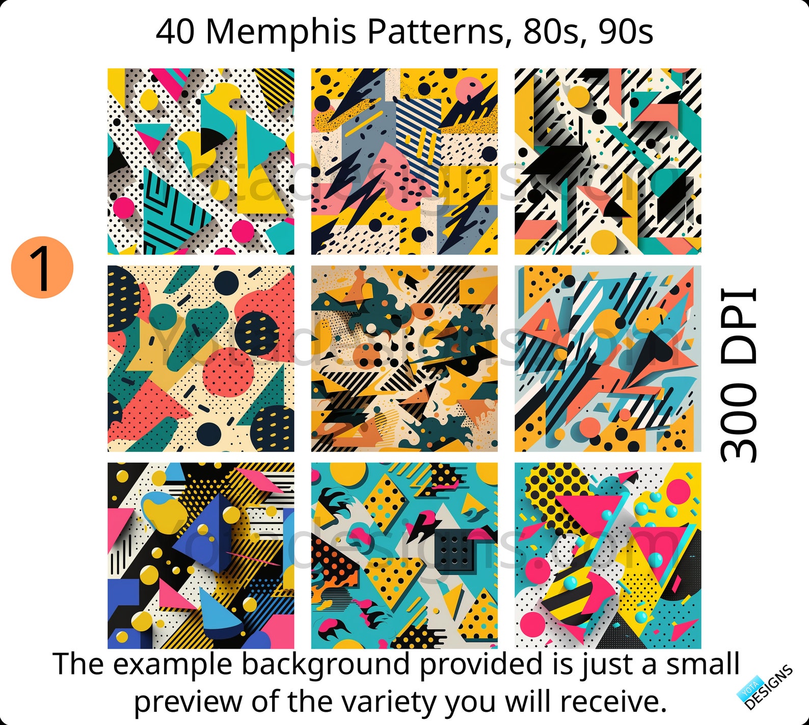 40 Memphis Background Designs 80s & 90s, Digital Backgrounds, Geometric ...