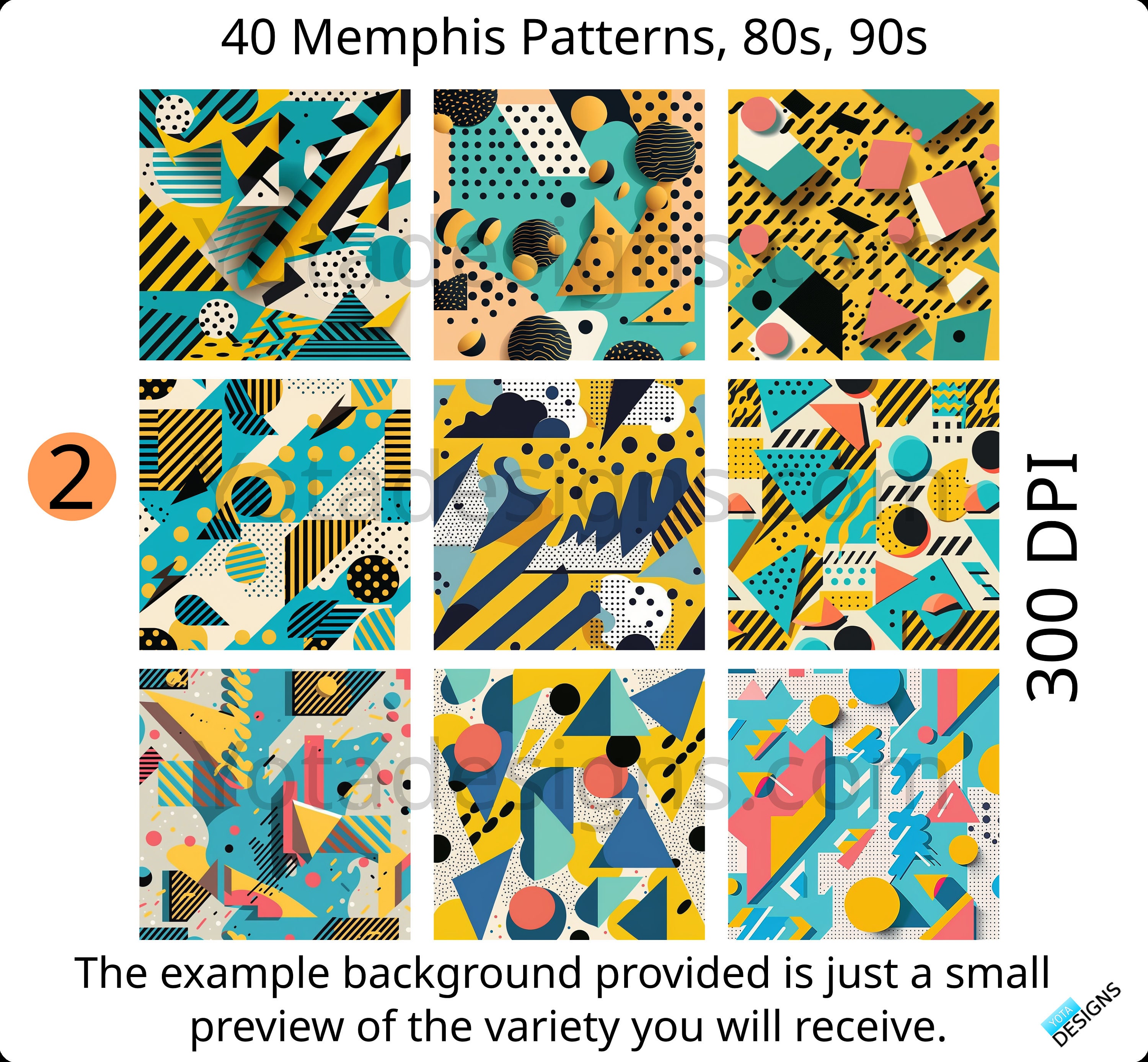 40 Memphis Background Designs 80s & 90s, Digital Backgrounds, Geometric ...