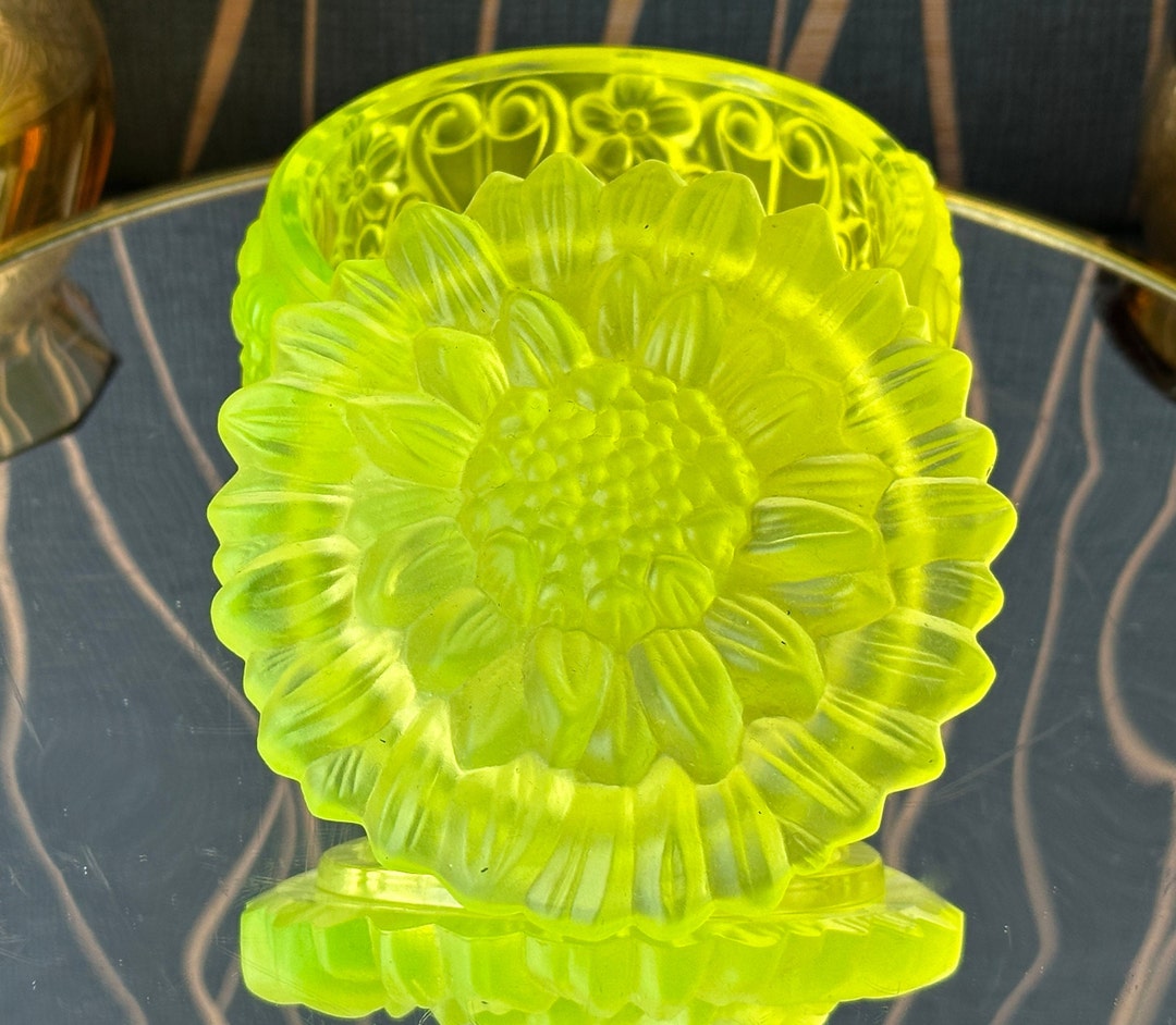 Frosted Uranium Glass Jewelry Box - Etsy