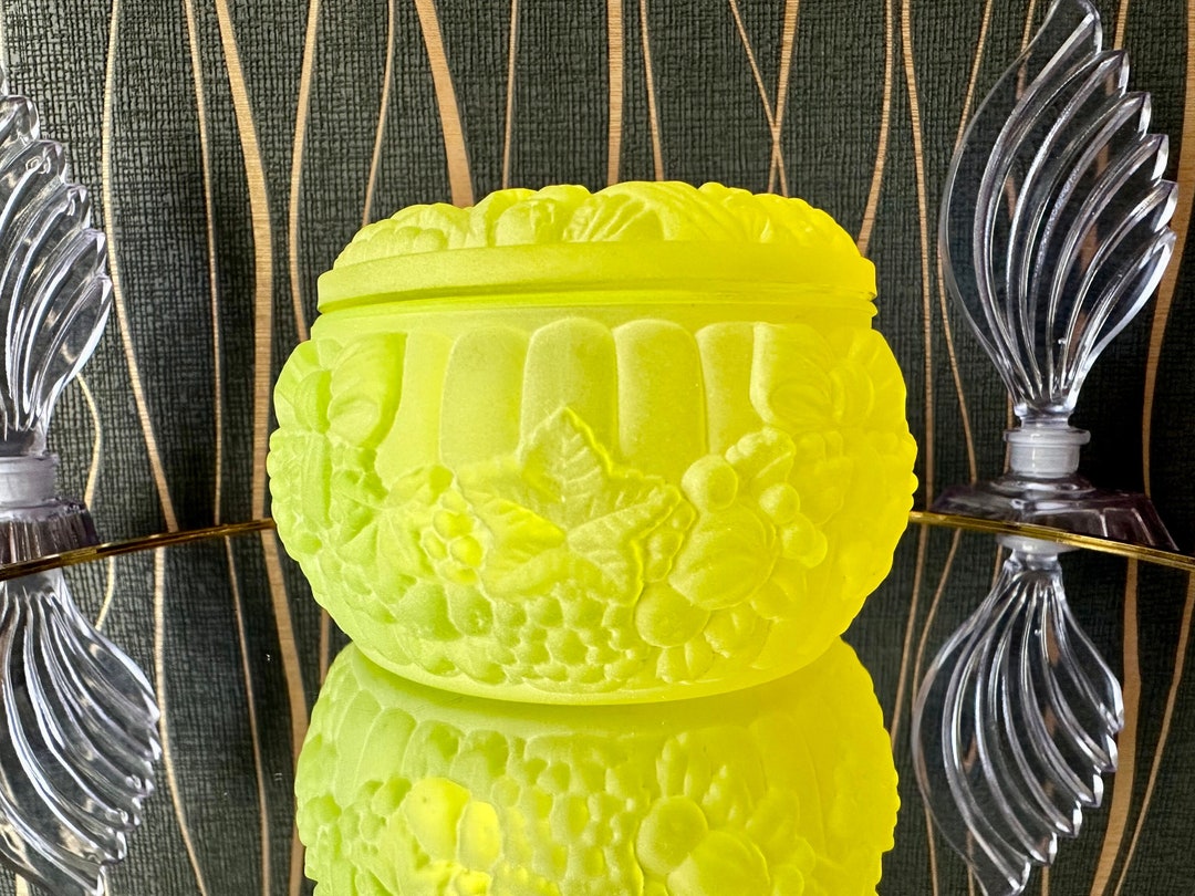Vintage Uranium Glass Box - Etsy