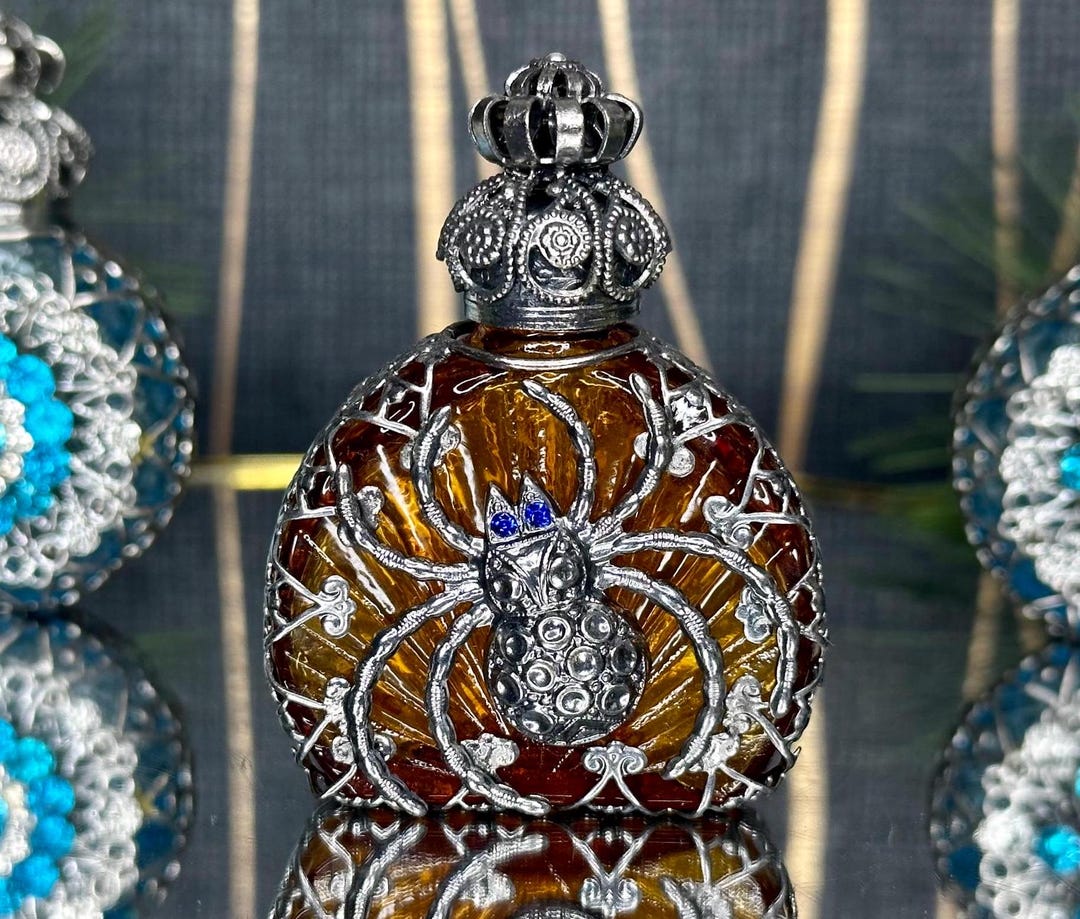 Stylish Spider Design Perfume Bottle - Wearable Art for Outfits - Etsy