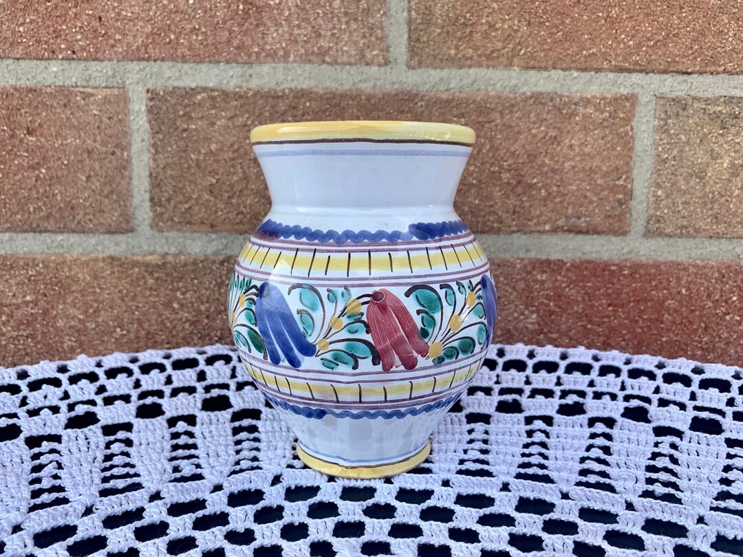 Collectible 70s Ceramic Vase From Modra Slovakia Hand-painted With ...