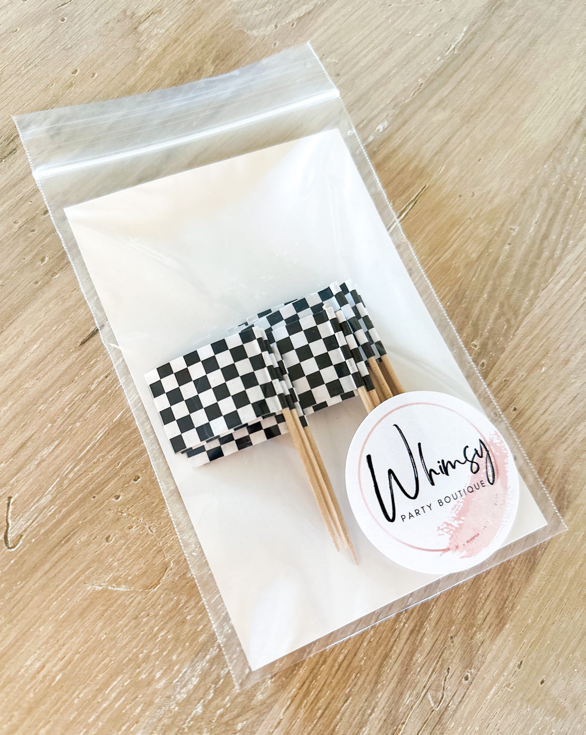 Black and White Checkered Flag Cupcake Topper Race Car Themed - Etsy