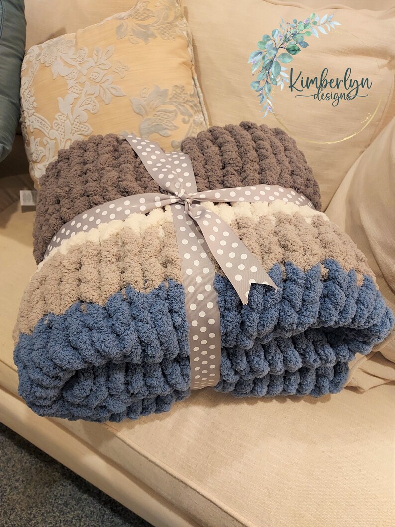 Chunky Hand-knit Blanket Chunky Knit Throw Large Throw - Etsy