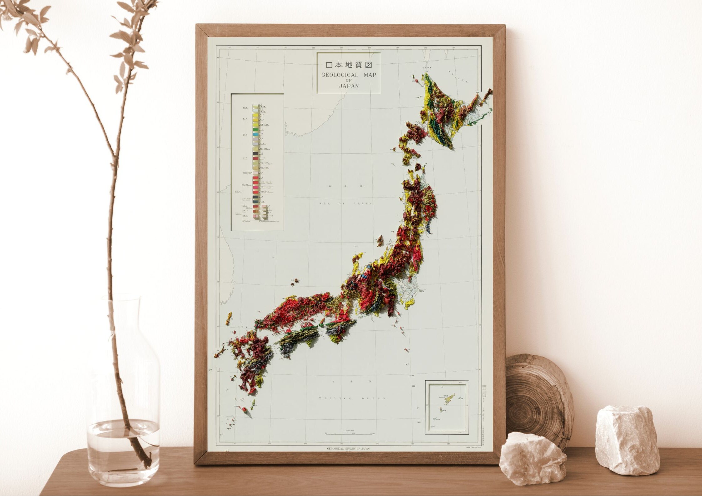 Geological Relief Map of Japan - Etsy