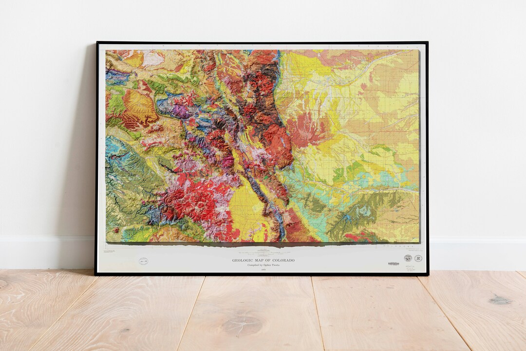 Geological Relief Map of Colorado - Etsy