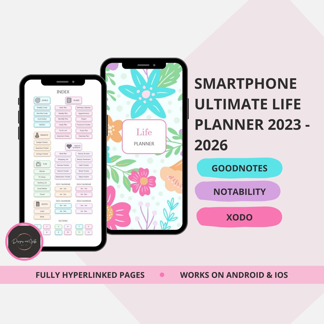 2024-2026 Smartphone Planner, iPhone & Android, Goodnotes, Notability ...