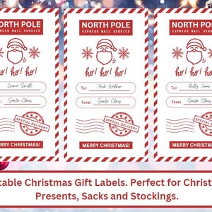 Editable North Pole Delivery Service Christmas Gift Label | Santa's ...