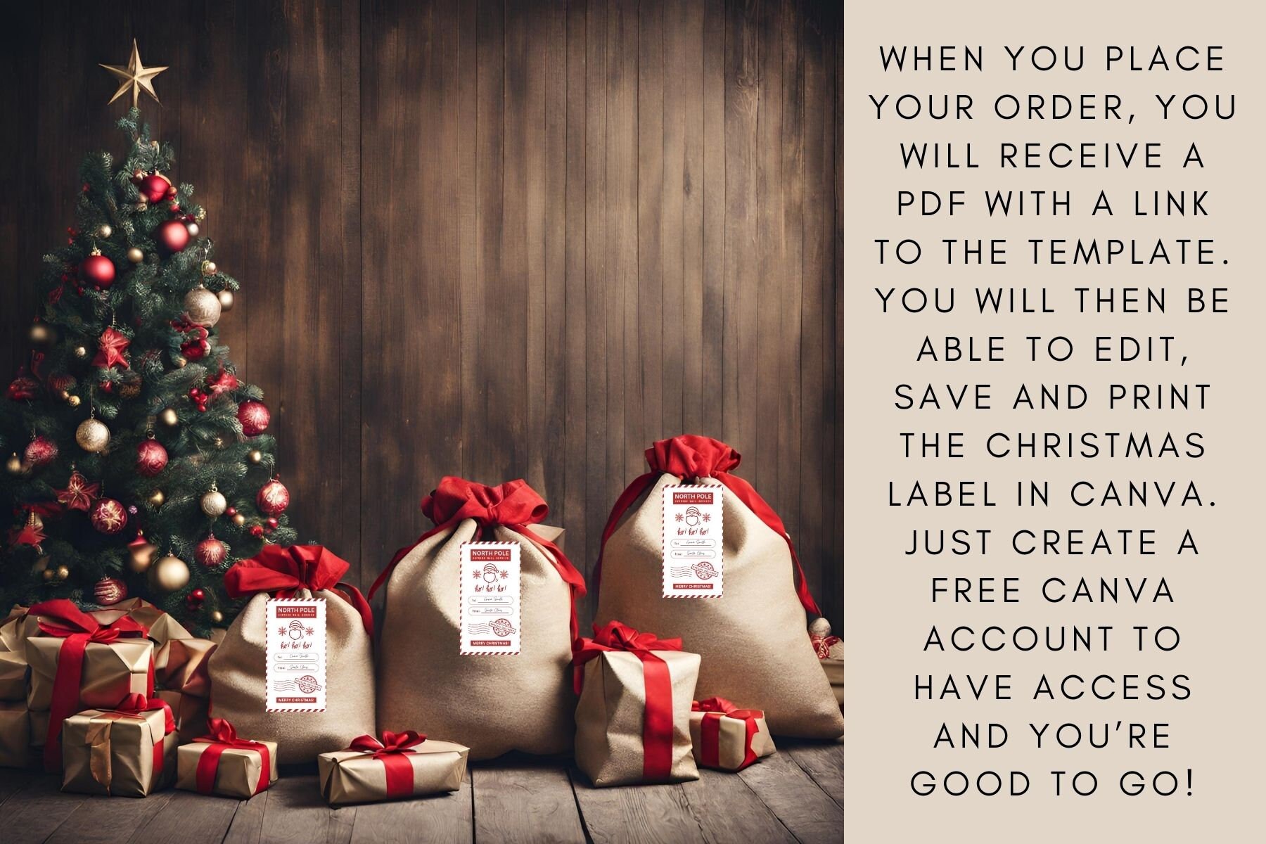 Editable North Pole Delivery Service Christmas Gift Label | Santa's ...