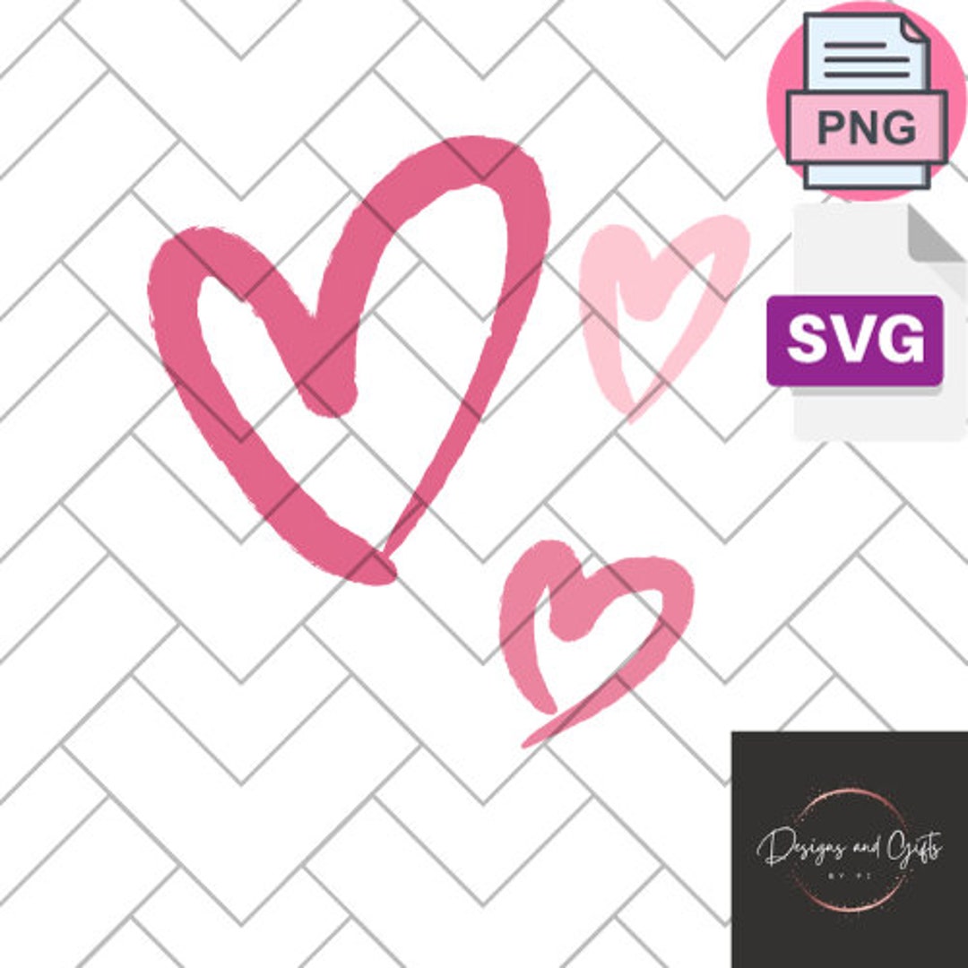Three Hearts Valentine's Design | Digital Download Svg and Png Files ...