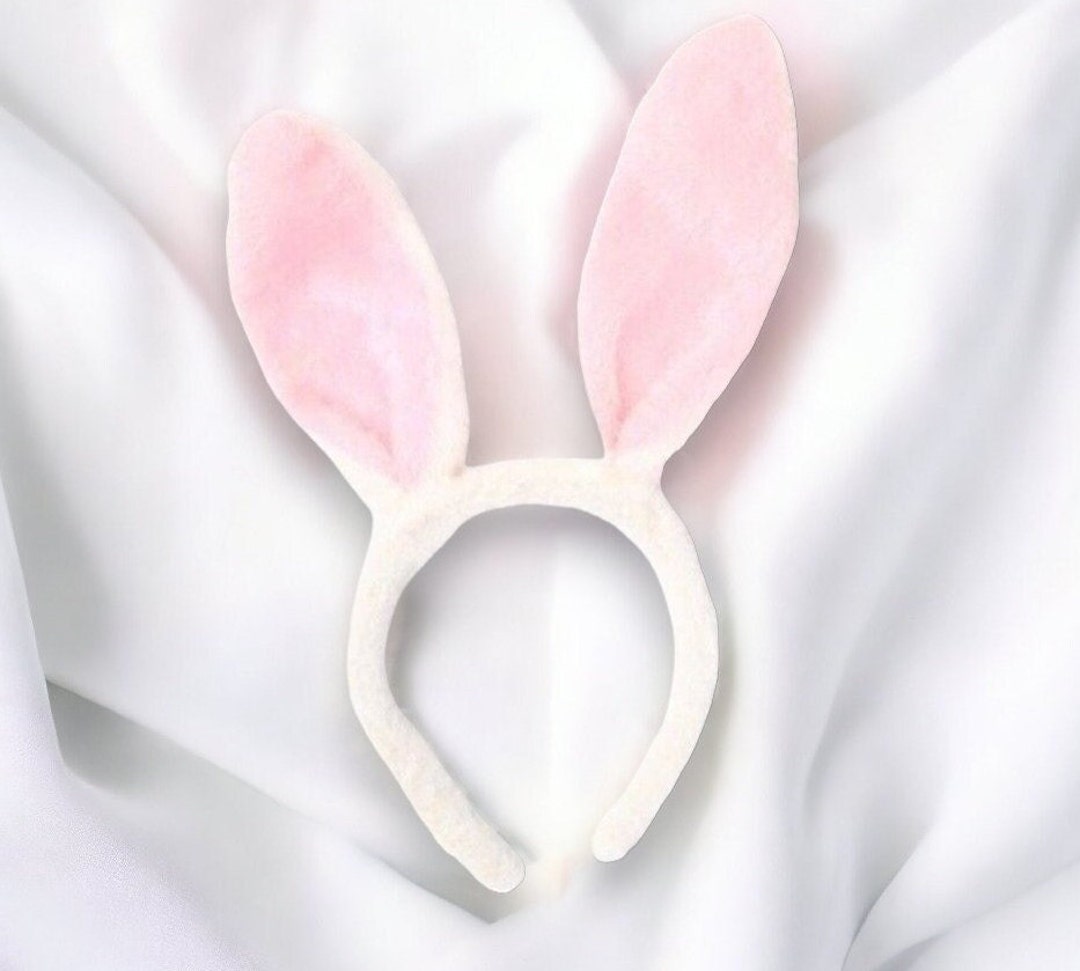 White Furry Bunny Rabbit Ears Animal Christmas Fancy Dress Ears, Xmas ...