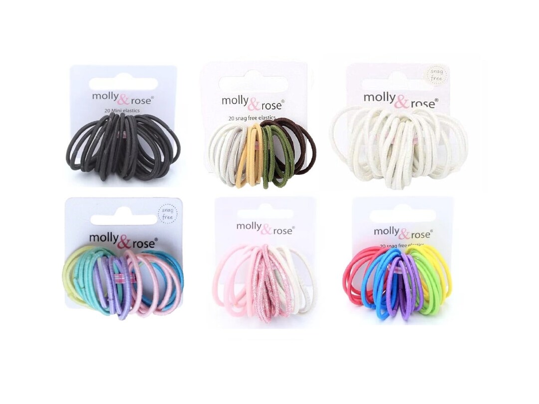 Set of 20 Thin Mini Snag Metal Free School Hair Elastics Tie - Etsy