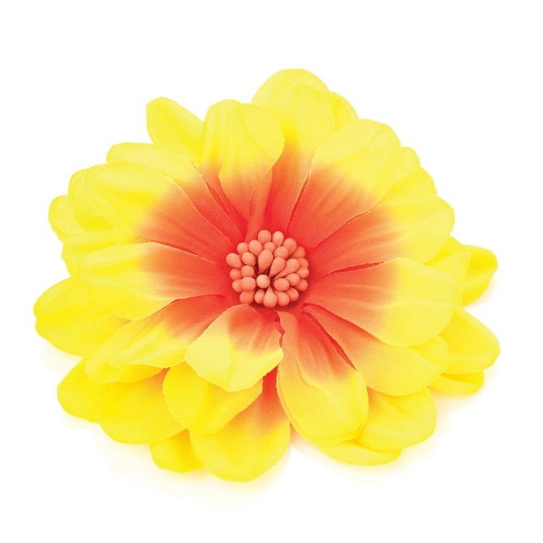 Large Yellow Orange Tone Layered Flower Hair Beak Clip Slide - Etsy