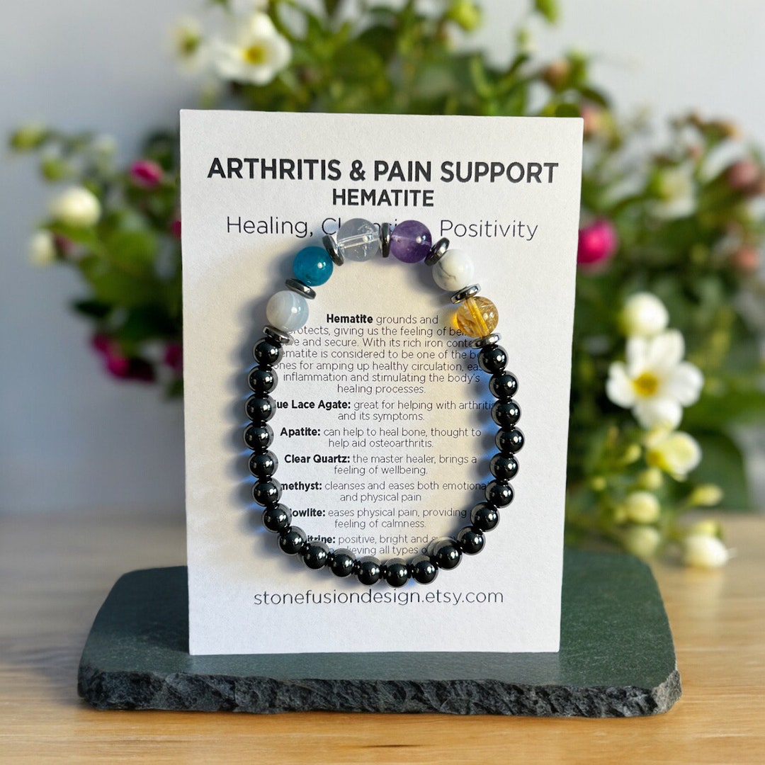 Arthritis Crystal Bracelet, Non-magnetic Hematite, Healing Support ...