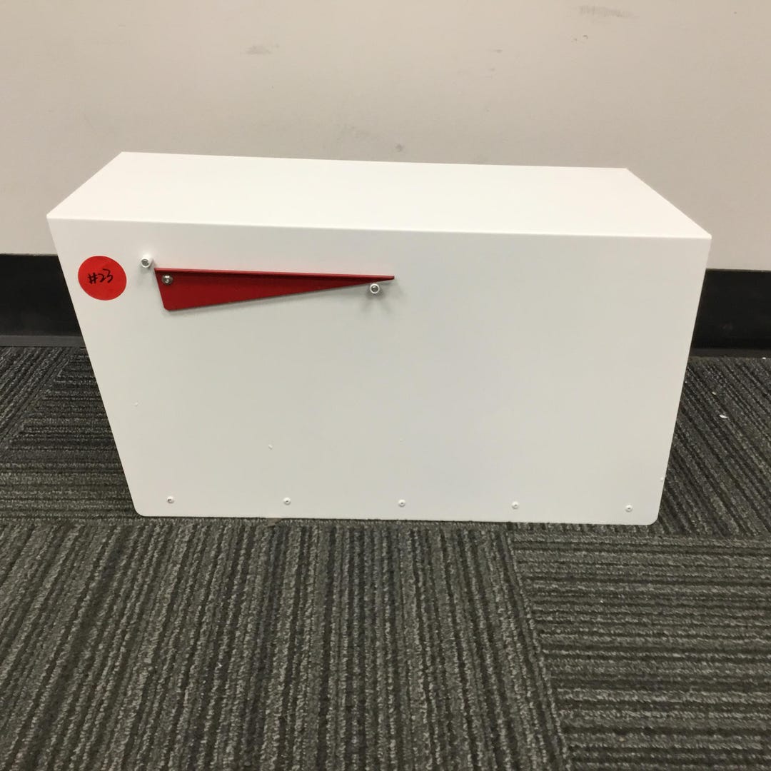 Final Sale: Clearance 23 Large White Mailbox, Post-mounted Contemporary ...