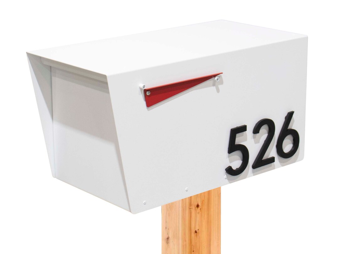 Large White Mailbox, Post-mounted Contemporary Style #HC111 - Etsy