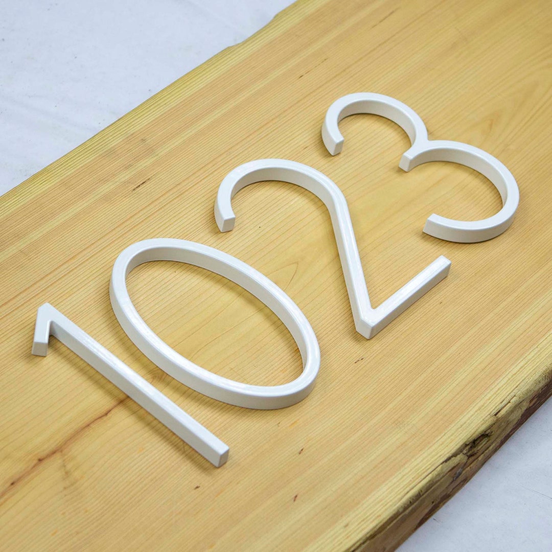 6" White Metal House Numbers, #HB02 - Etsy