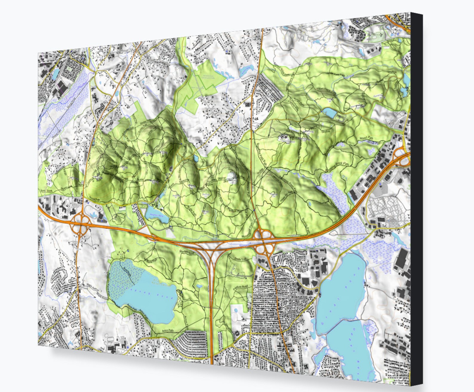High Resolution Topographical Map of Blue Hills in Massachusetts ...