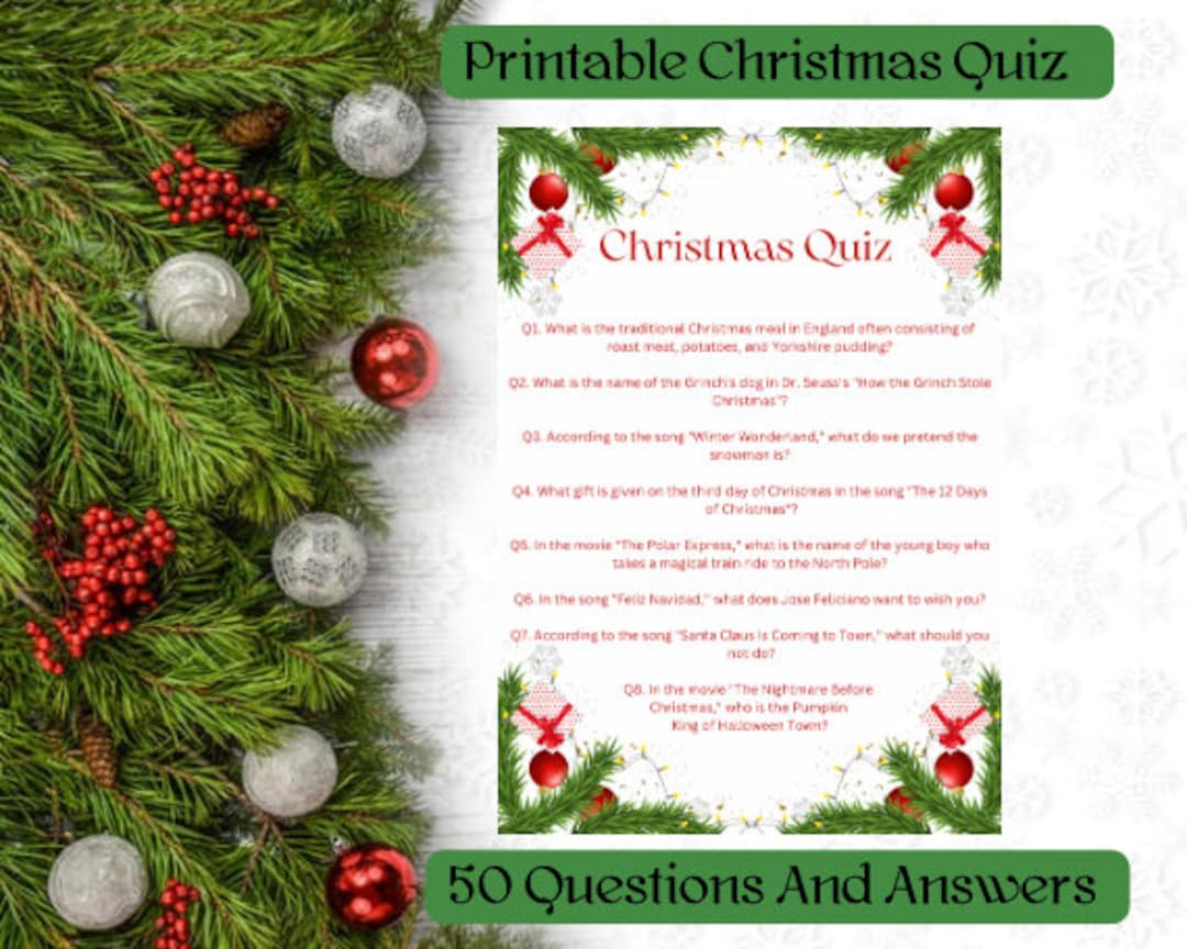 Christmas Quiz Family Games Christmas Games Printable - Etsy UK
