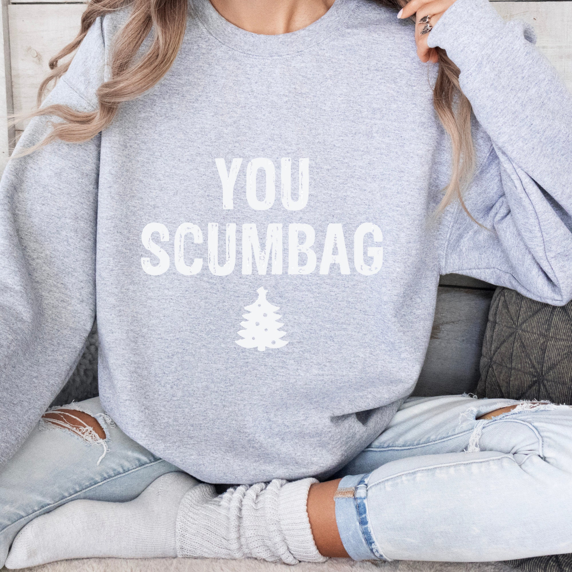 Funny Christmas Jumper for Women You Scumbag Jumper Rude Christmas ...