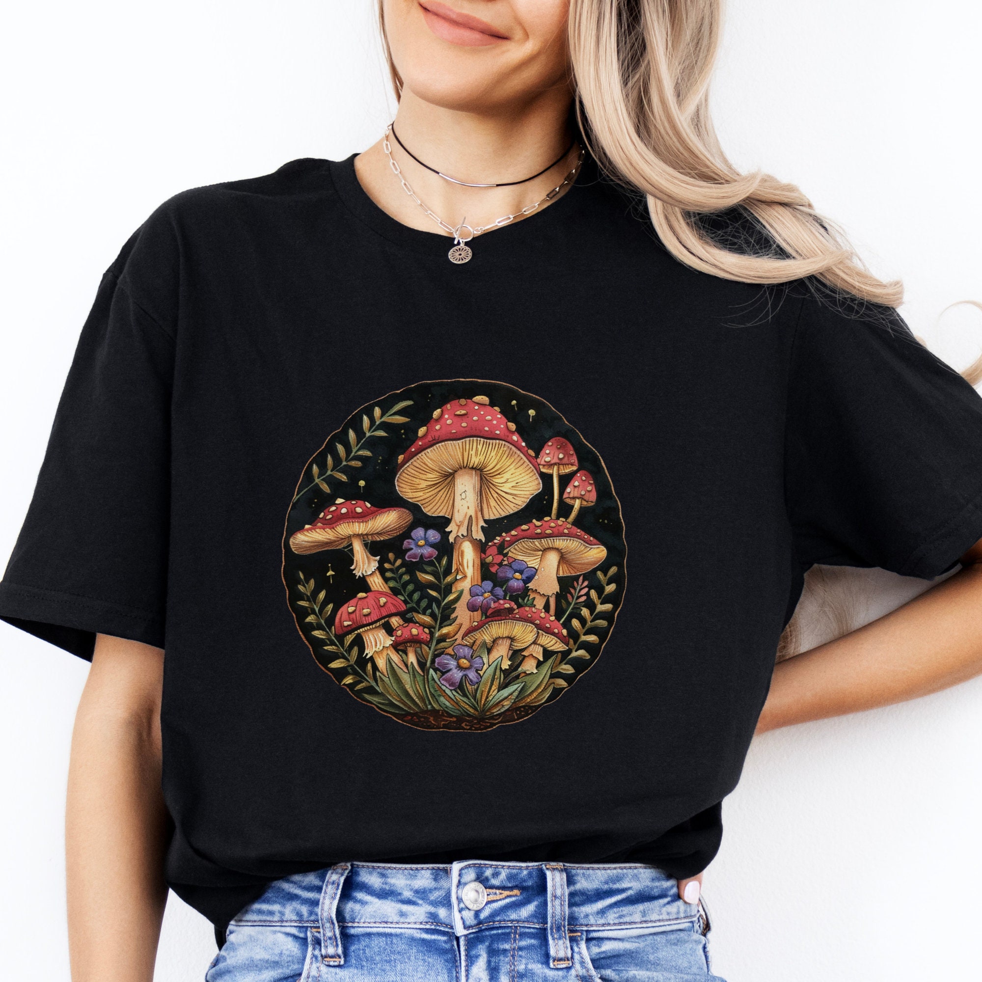 Mushroom T-shirt Botanical T-shirt, Magic Mushroom, Mushroom Gifts ...