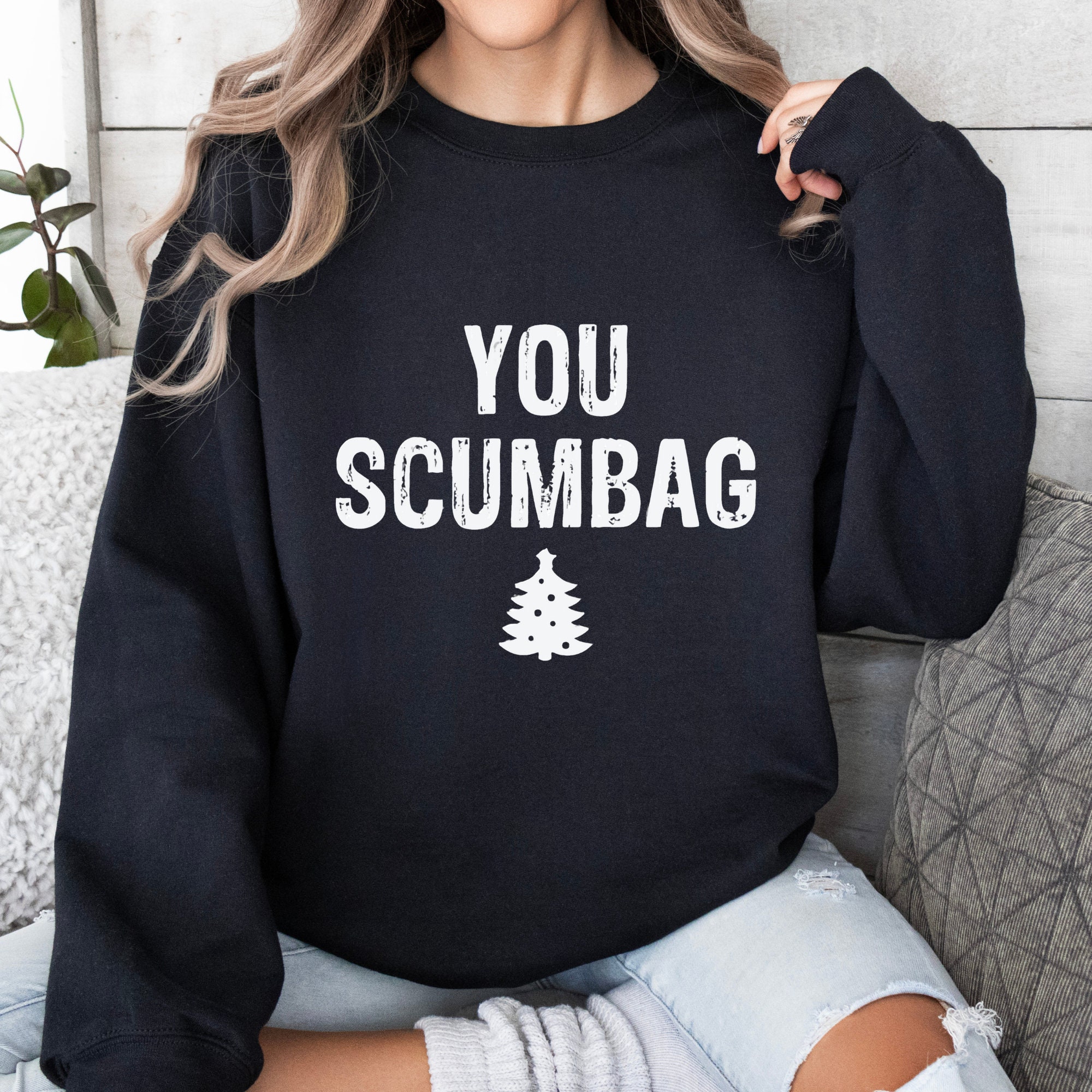 Funny Christmas Jumper for Women You Scumbag Jumper Rude Christmas ...