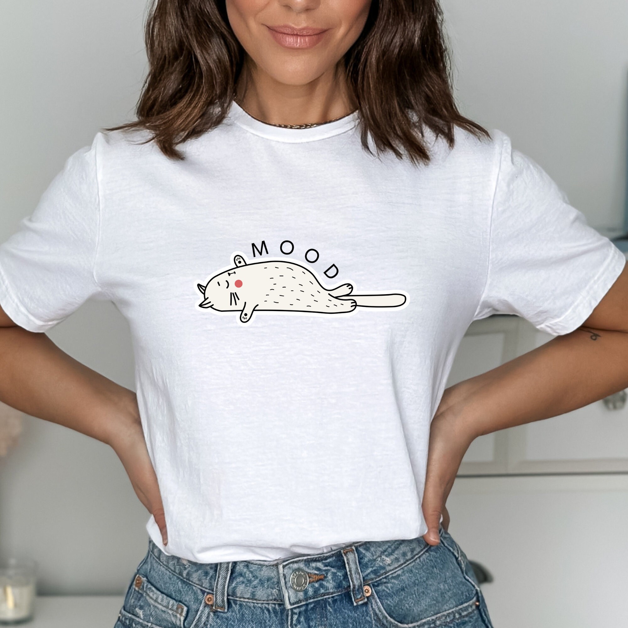 Cat T-shirt, Cat Shirt, Cat Lovers Gift, Mood Cat, Gift for Cat Lover ...