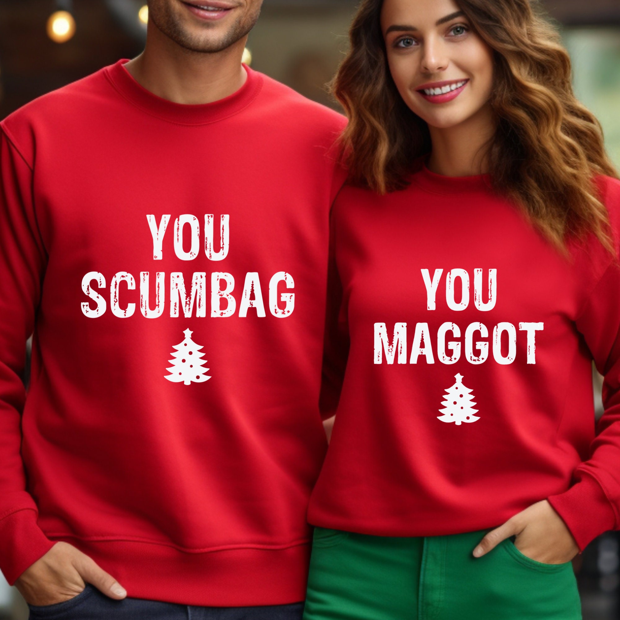 Funny Christmas Jumper for Women You Scumbag Jumper Rude Christmas Jumper Funny Christmas ...
