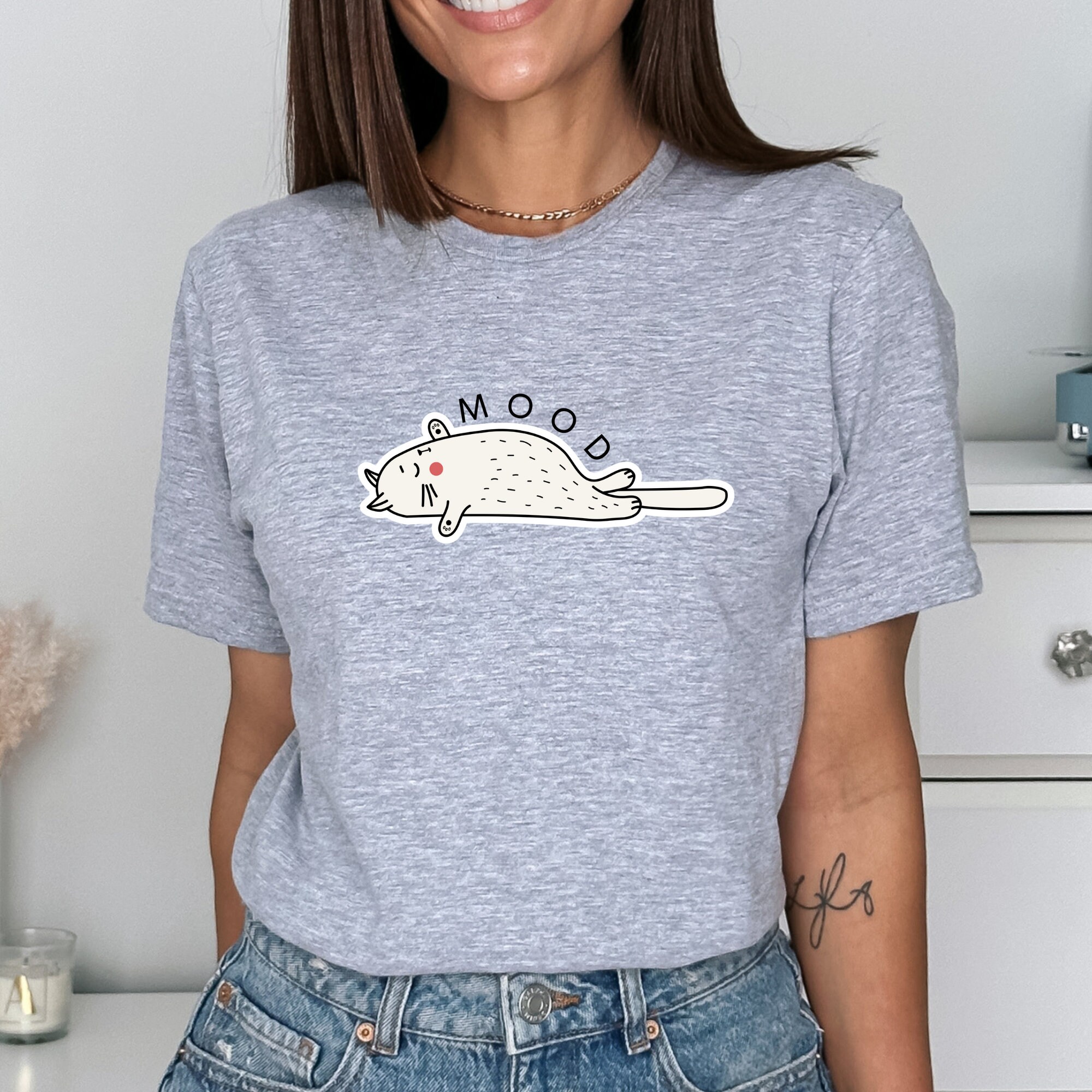 Cat T-shirt, Cat Shirt, Cat Lovers Gift, Mood Cat, Gift for Cat Lover ...