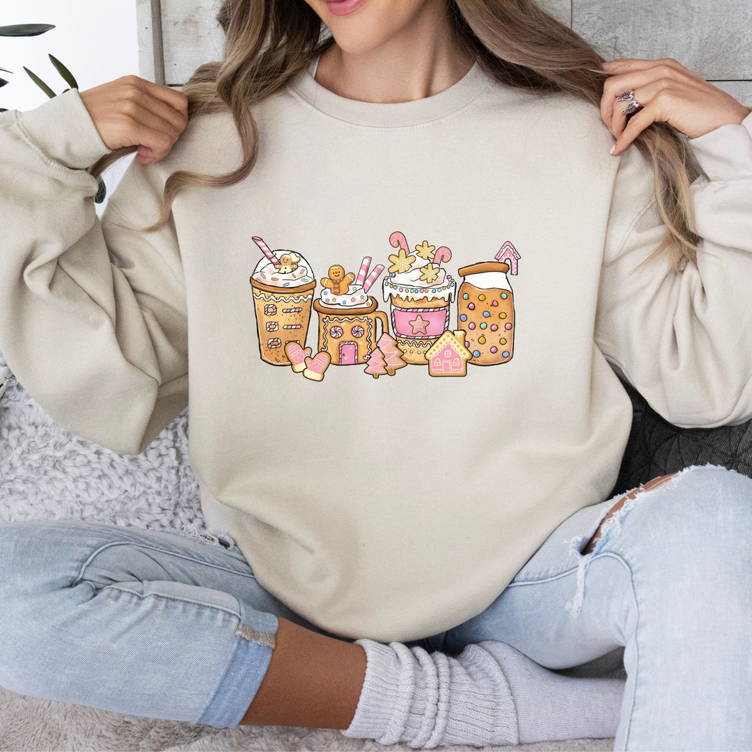 Ginger Bread Christmas Jumper for Women Christmas Drinks - Etsy